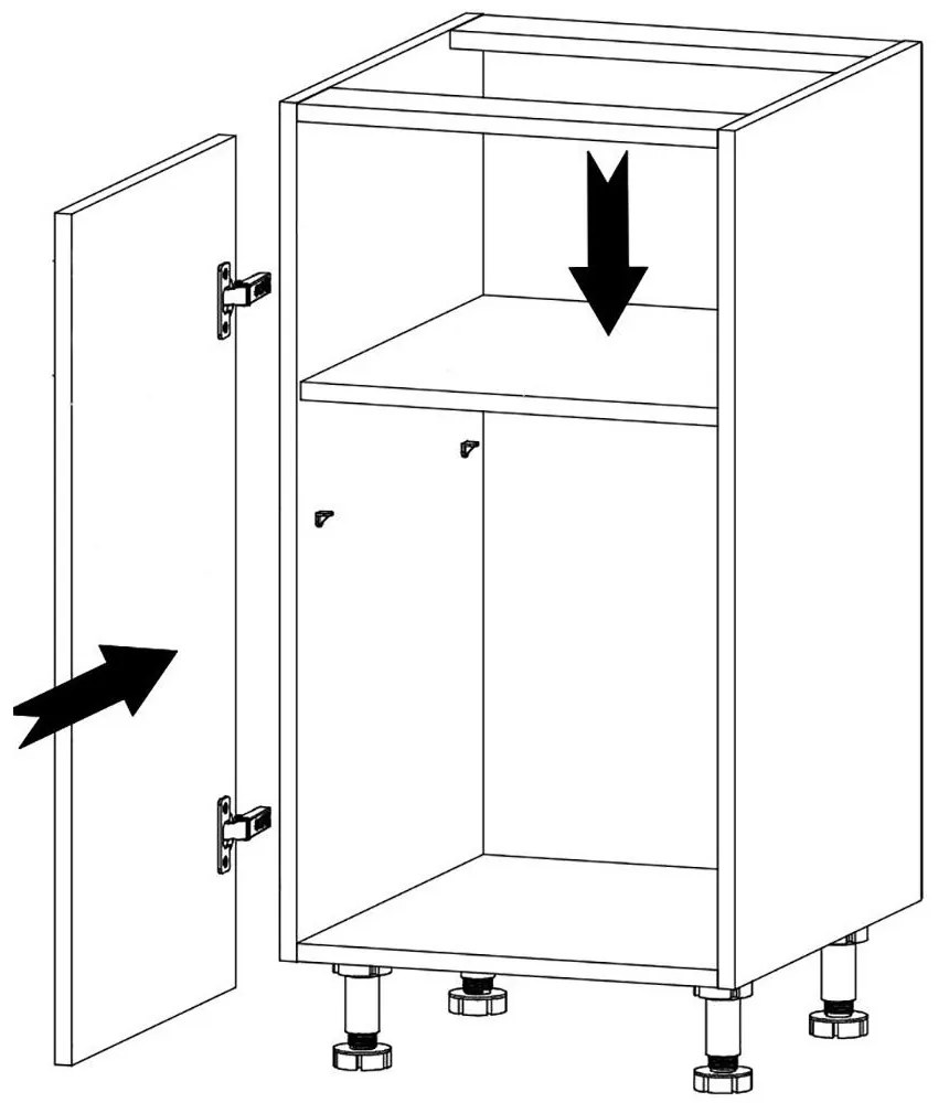 PROVENCE k | dolní skříňka D40-L s policí | LEVÁ | 40 cm | SOKL v CENĚ | bílá/borovice andersen