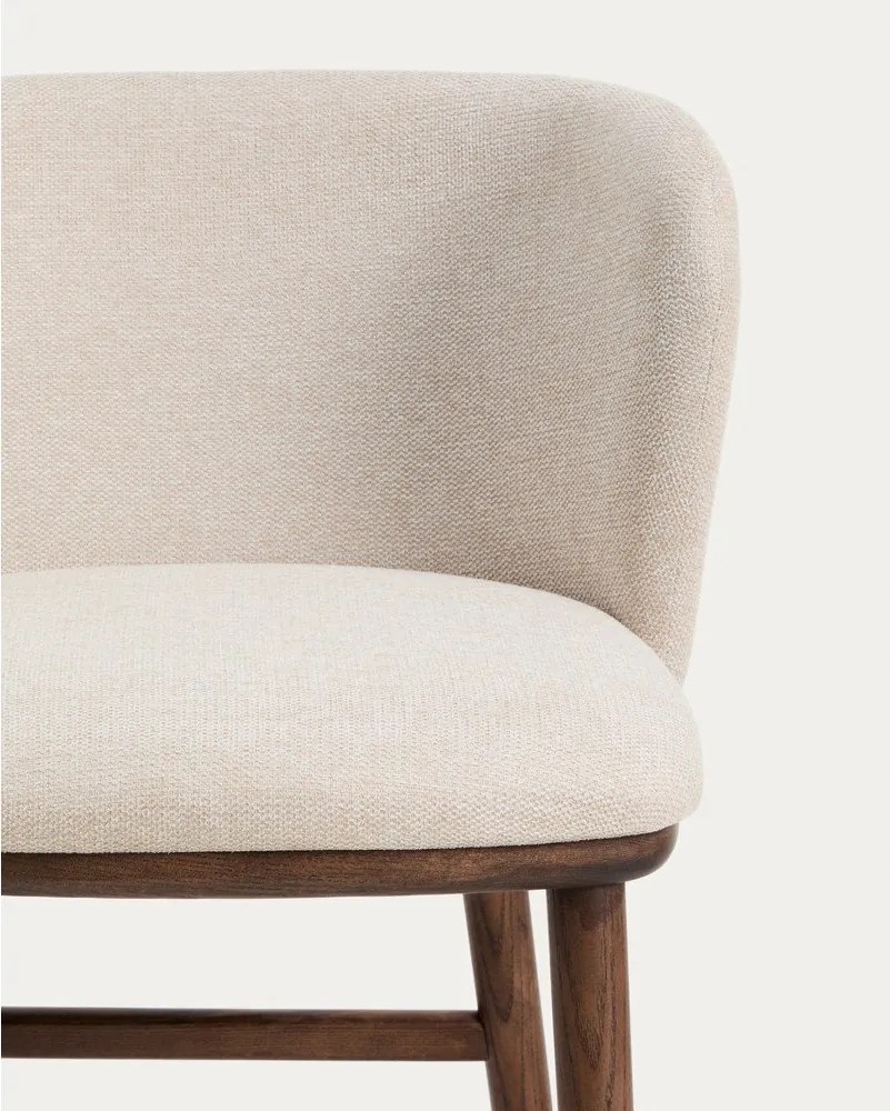 Béžová čalouněná barová židle (výška sedáku 75 cm) Ciselia – Kave Home