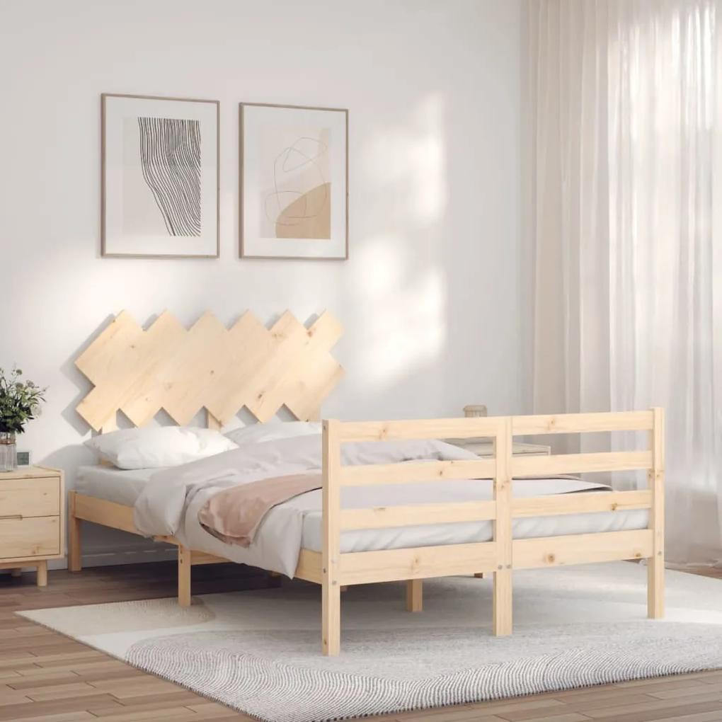vidaXL Rám postele s čelem 120 x 200 cm masivní dřevo [3195285] Barva: Černá