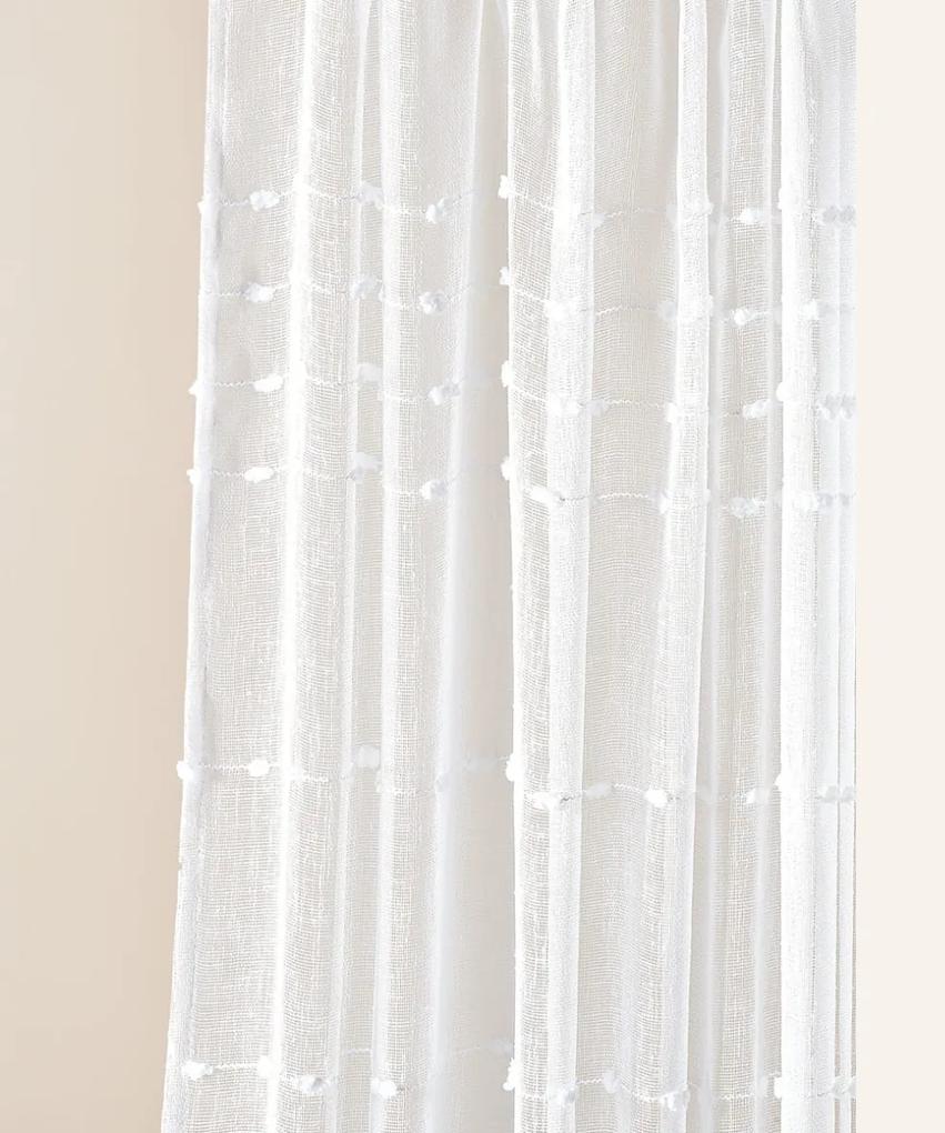Room99 Záclona na kroužcích Marisa Tečky Barva: Bílá, Velikost: 140 x 260 cm