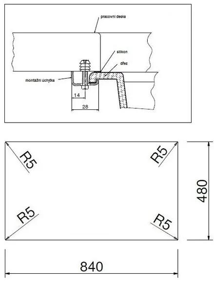 Sinks Amanda 860 Granitový dřez s odkapem oboustranné provedení, 86x50cm, truffle, TLAM86050054