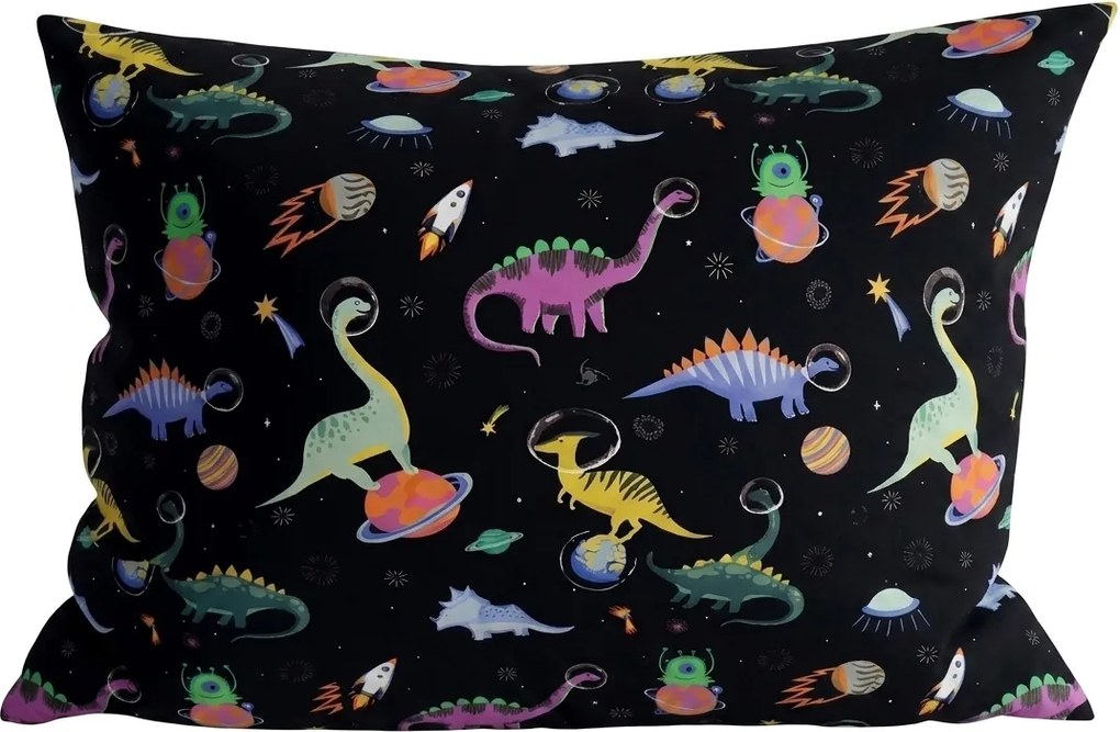 Povlak na polštář z mikrovlákna DINO SPACE 70x90 cm, barevný