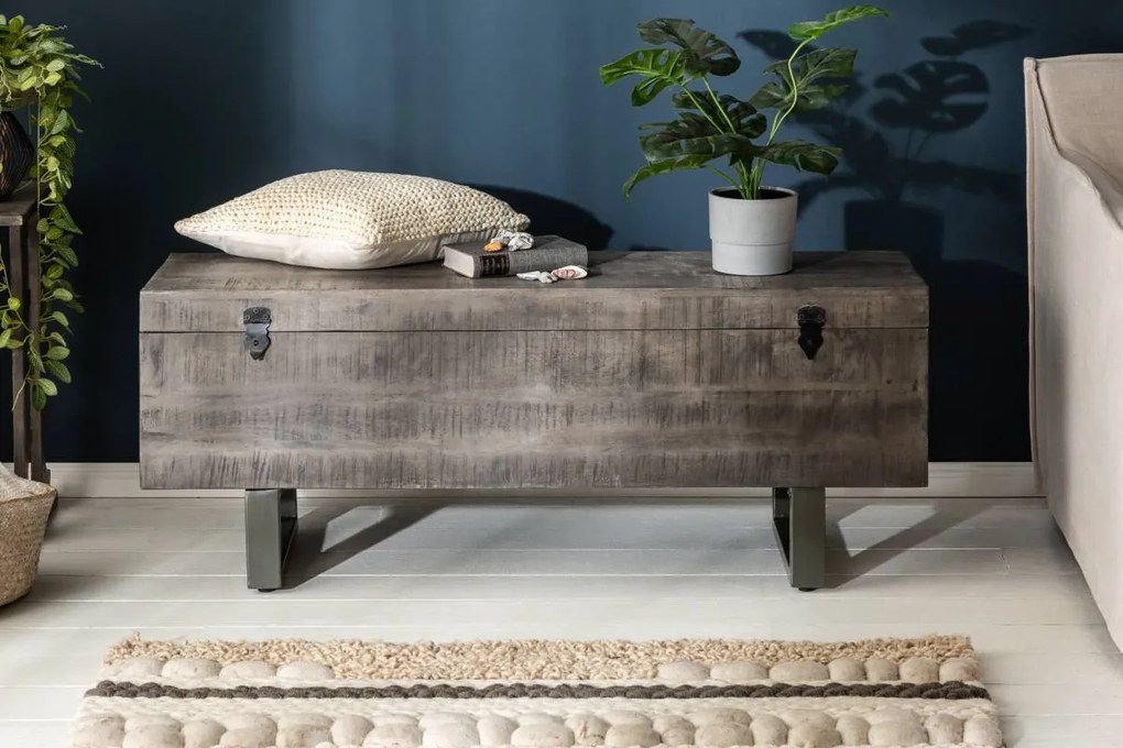Konferenční stolek - truhla Unity Loft 115 cm šedé mango
