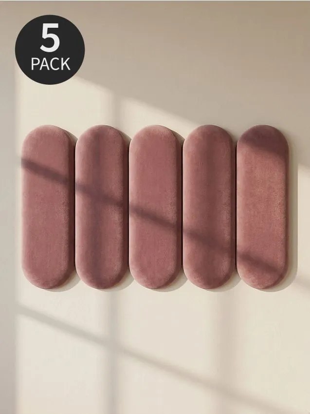 Sinsay - Čalouněné stěnové panely 5 pack - pastelová růžová