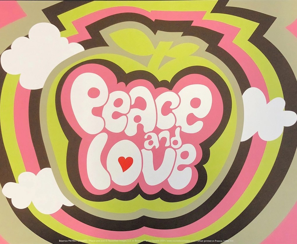 Postershop Obrazová reprodukce : Peace and Love - 24x30cm