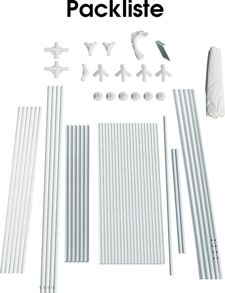 Costway Párty stan 3 m x 6 m Vodotěsný s provazy v bílé barvě, bílý