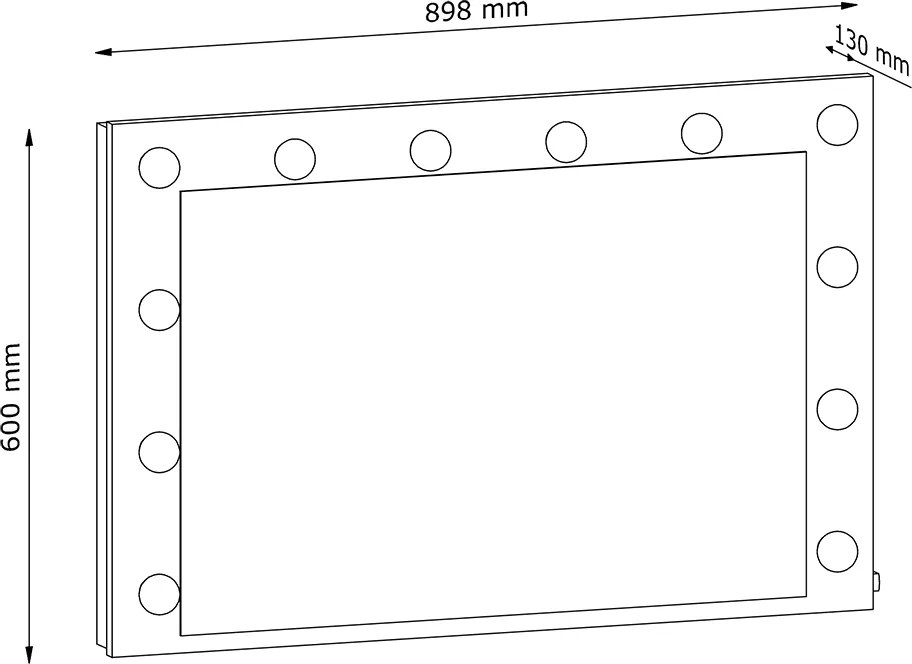 Zrcadlo s LED osvětlením REL LS | 89,8 cm | bílá | lamino o síle 18 mm