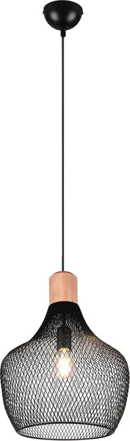Černé závěsné svítidlo s kovovým stínidlem ø 33 cm Valeria – Reality