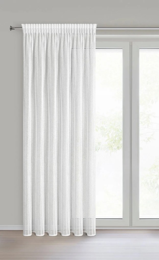 ZÁCLONA NA PÁSCE PATRICIA 140X270 CM BÍLÁ