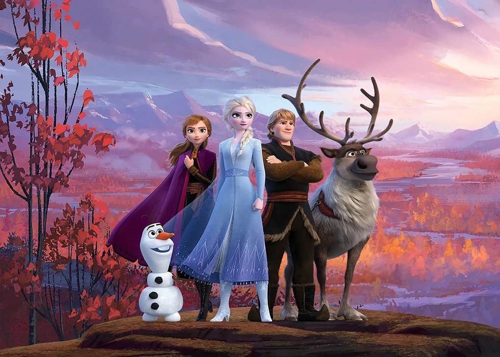 Vliesová fototapeta Hrdinové Frozen II na Horské Plošině, Disney | 360 x 270 cm | DFTDNXXL5073