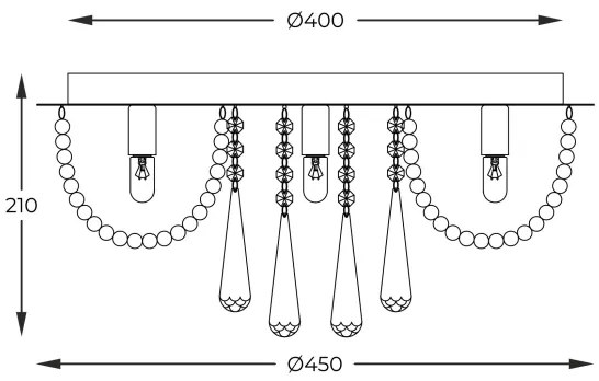 Zuma Line 19157M - Stropní svítidlo SENSI 6xG9/25W/230V pr. 45 cm chrom