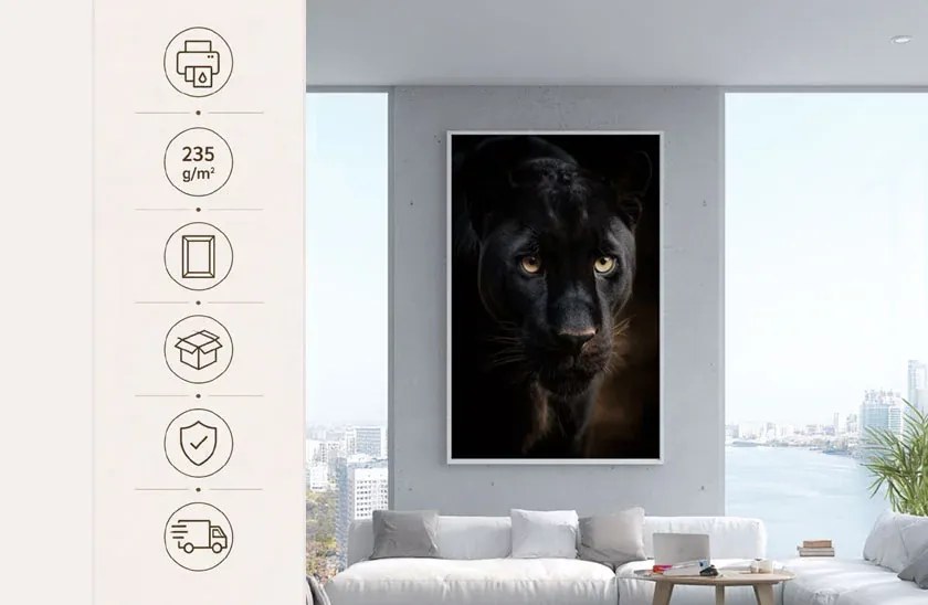Temná elegance - obraz - Černý panter s pronikavým pohledem 42 - A4 – 210 × 297 mm - 169 Kč
