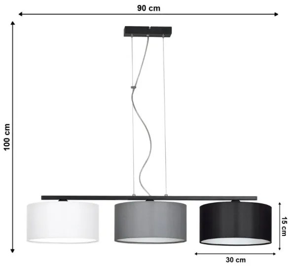 Lustr na lanku ASTRA 3xE27/60W/230V