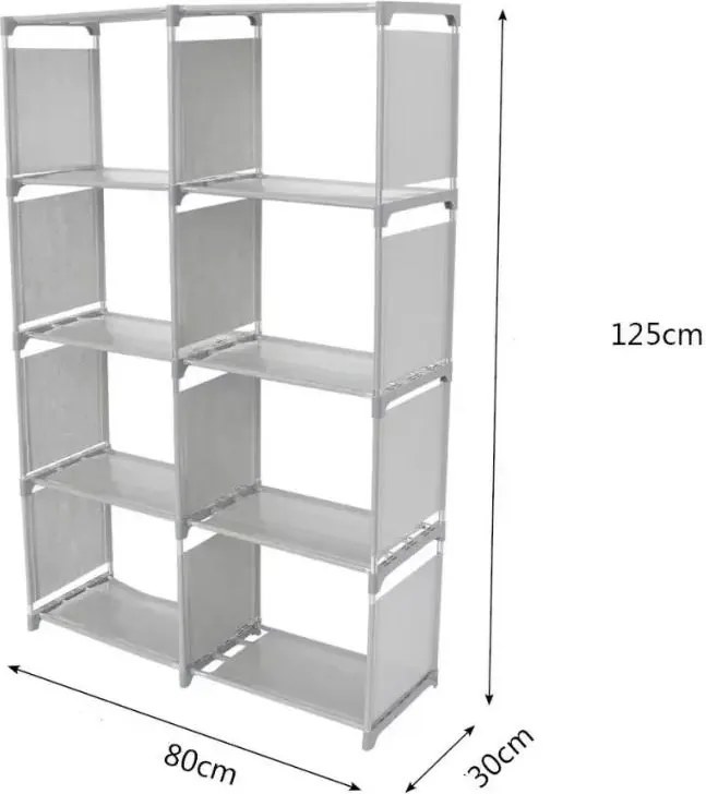 VerDesign Víceúčelový regál INTER barva šedá
