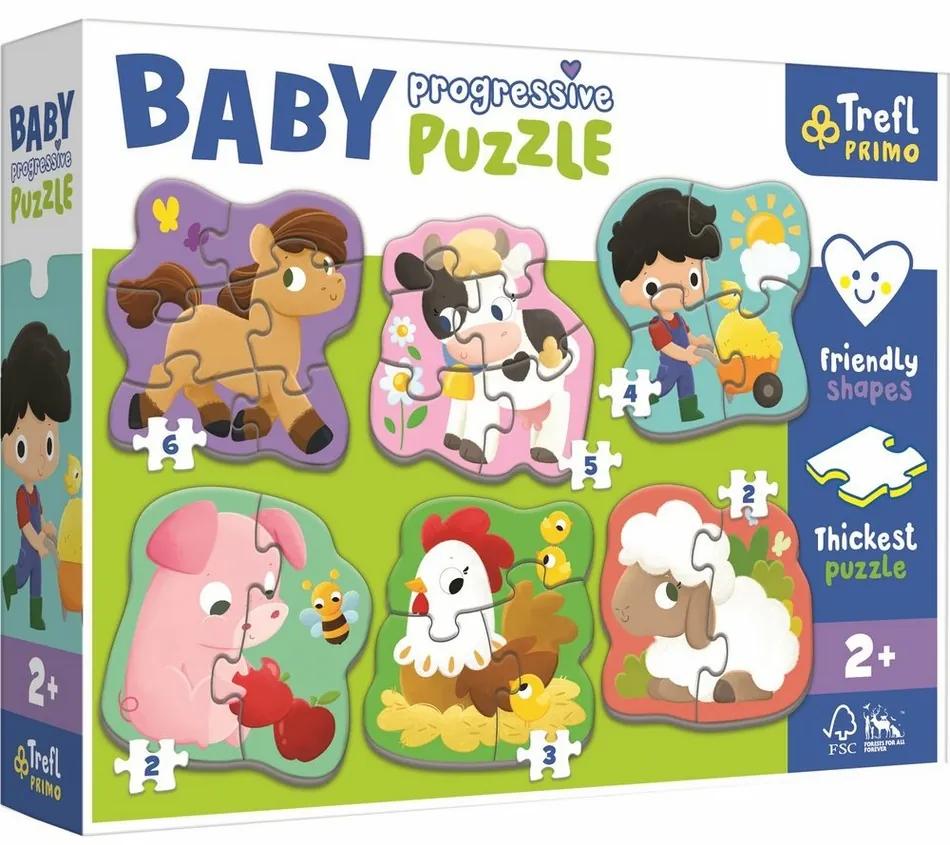 Trefl Baby puzzle Farma, 6v1 (2-6 dílků)