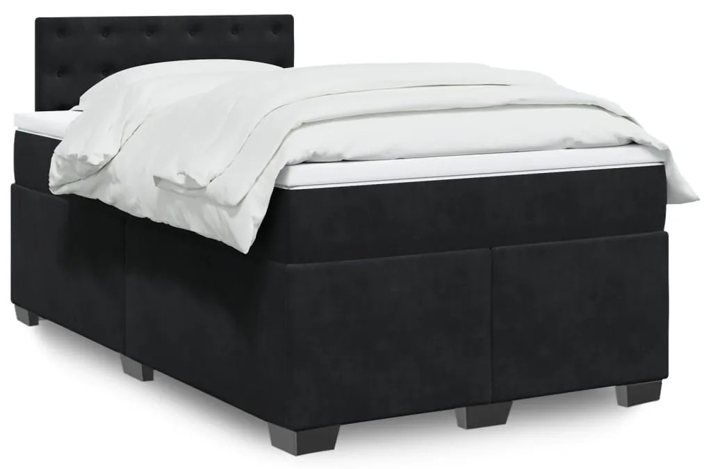 Box spring postel s matrací černá 120 x 200 cm samet 3288596