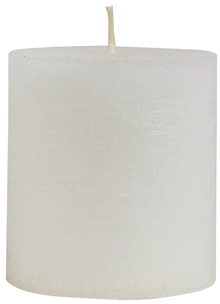 IB LAURSEN Kulatá svíčka Rustic White 7,5 cm, bílá barva, vosk