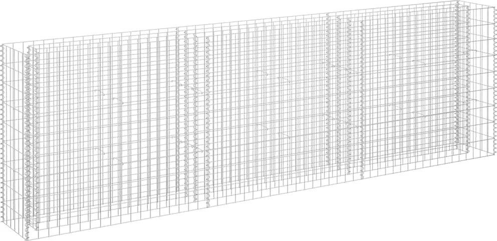 Gabionový vyvýšený záhon pozinkovaná ocel 270 x 30 x 90 cm 145639