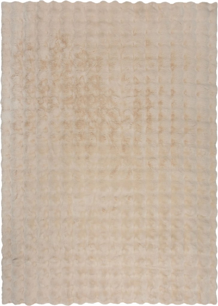 Kusový koberec Waffle Faux Fur Ivory, 180x290, béžová, obývacia izba, Flair Rugs