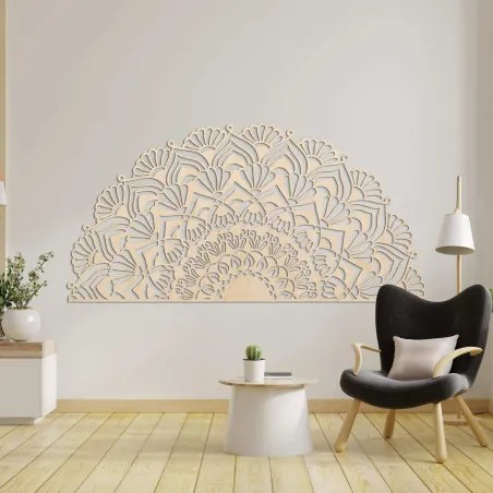 Luxusní dřevěný obraz mandaly - Elegantní nástěnná dekorace I SENTOP PR0371