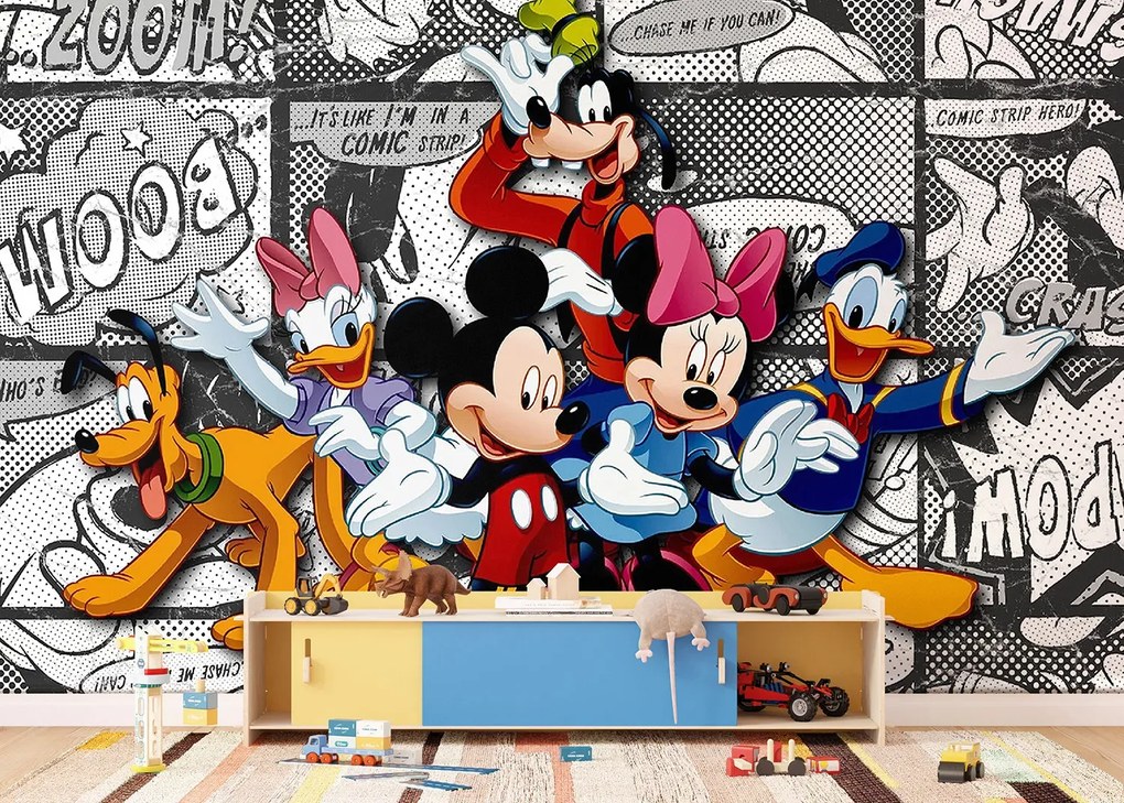 Vliesová fototapeta Mickey Mouse a Kamarádi, Disney | 360 x 270 cm | DFTDNXXL5010