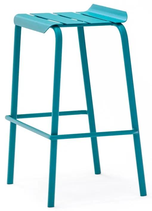 Modré kovové zahradní barové židle v sadě 4 ks Alicante – Ezeis