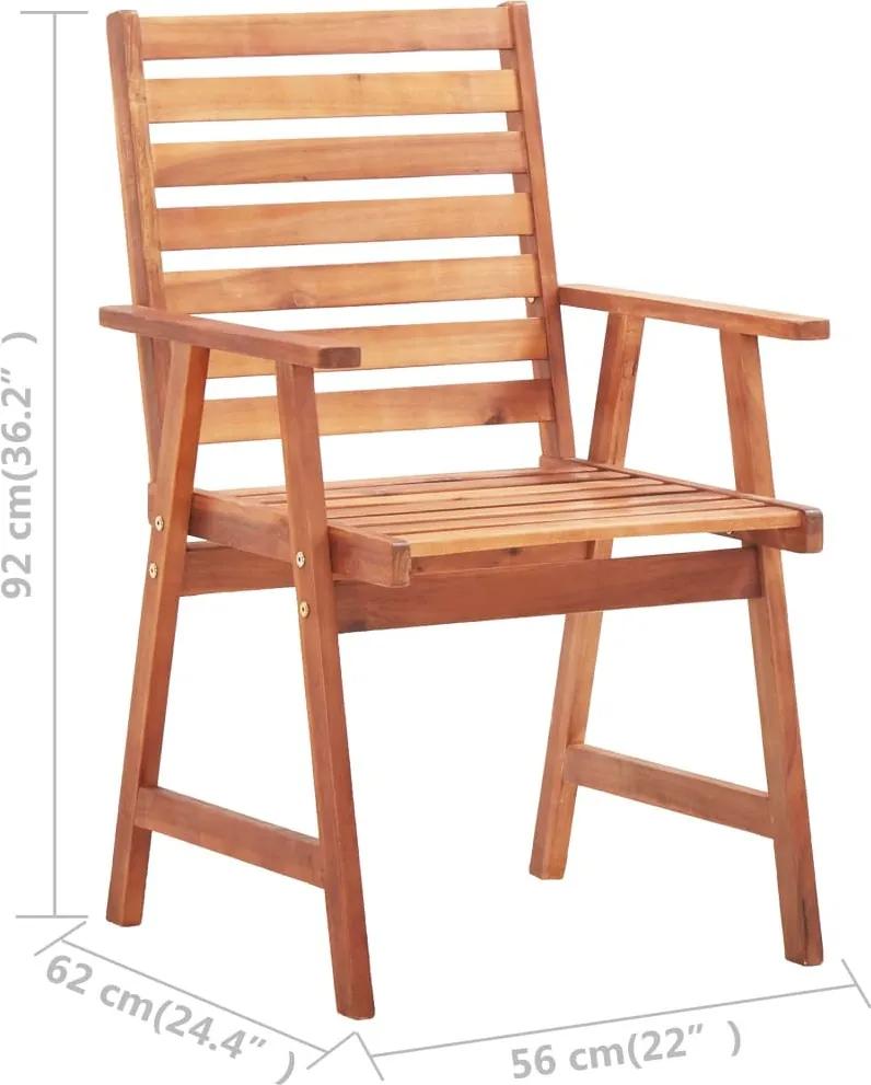 vidaXL Zahradní jídelní židle 3 ks masivní akáciové dřevo [46313] Barva: Šedá