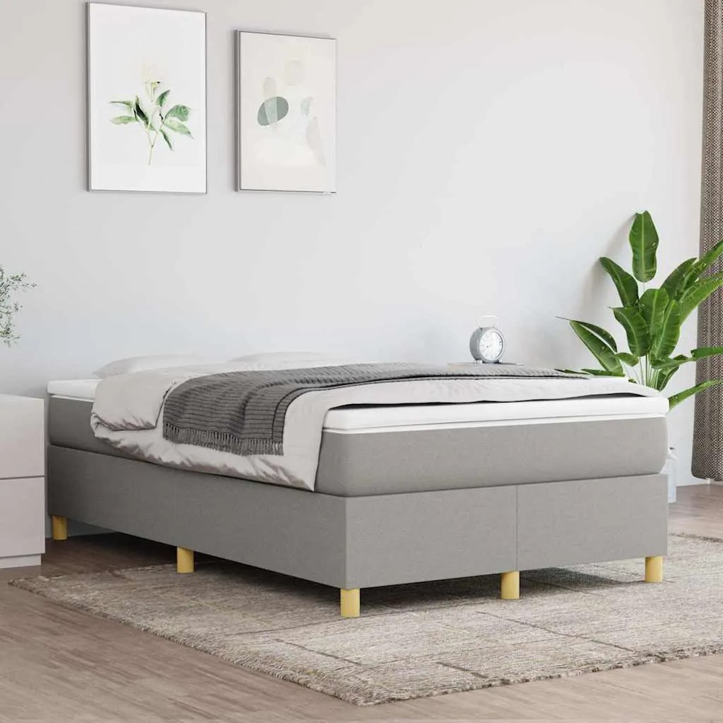 Box spring postel s matrací světle šedá 120x190 cm textil 3269690