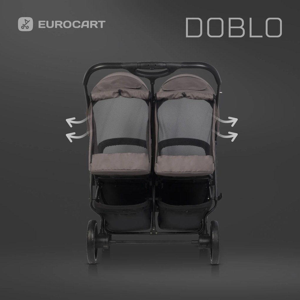 Sourozenecký kočárek Euro-Cart Doblo Taupe