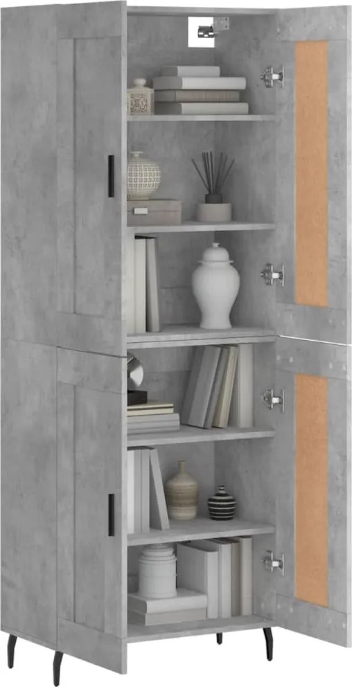 Skříň highboard betonově šedá 69,5x34x180 cm kompozitní dřevo 3199701