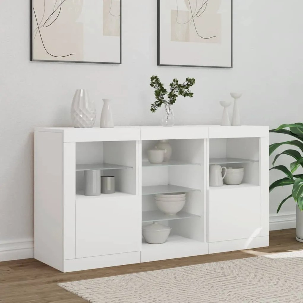 Příborník s LED osvětlením bílý 123 x 37 x 67 cm 3209079