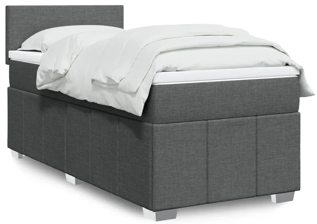 Box spring postel s matrací tmavě šedá 80 x 200 cm textil 3289189
