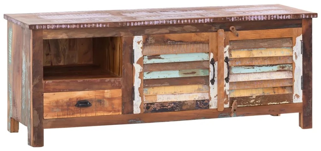 furniture-nabytek.cz - Masivní TV stolek Westhill z recyklovaného dřeva, lakovaný, vícebarevný – 150×50×60 cm