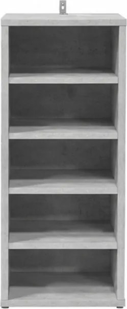 skříňka na boty, botník, 5 polic, dřevo, 72x36x32 cm, beton šedá, Dekorino BB20260072