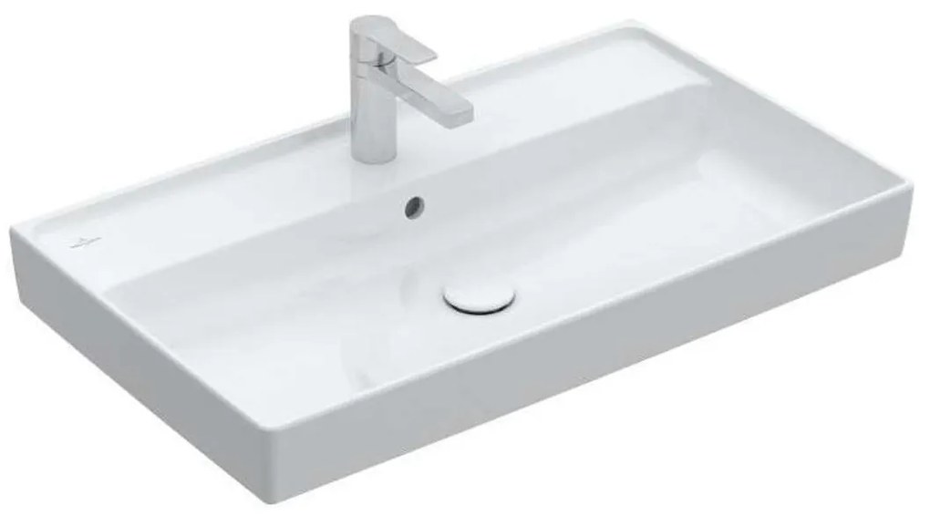 Villeroy & Boch Collaro - Umyvadlo nábytkové 80x47 cm, s přepadem, otvor pro baterii, alpská bílá 4A338001
