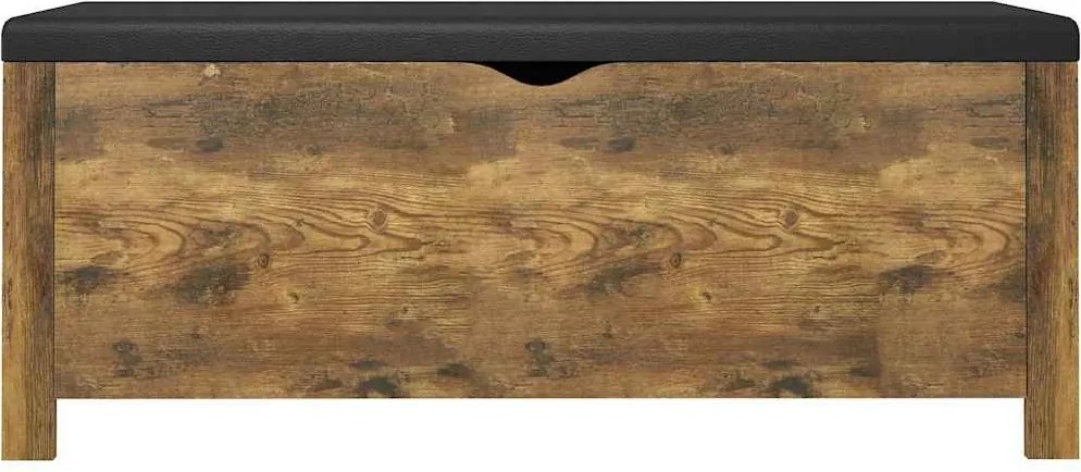 Úložný box s poduškou kouřový dub 105x40x45cm kompozitní dřevo 326776