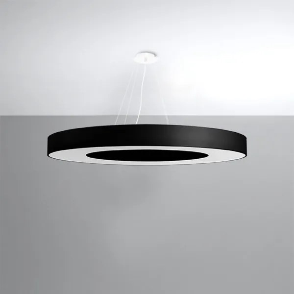 Sollux SL.0798 - Lustr na lanku SATURNO SLIM 8xE27/60W/230V pr. 90 cm černá