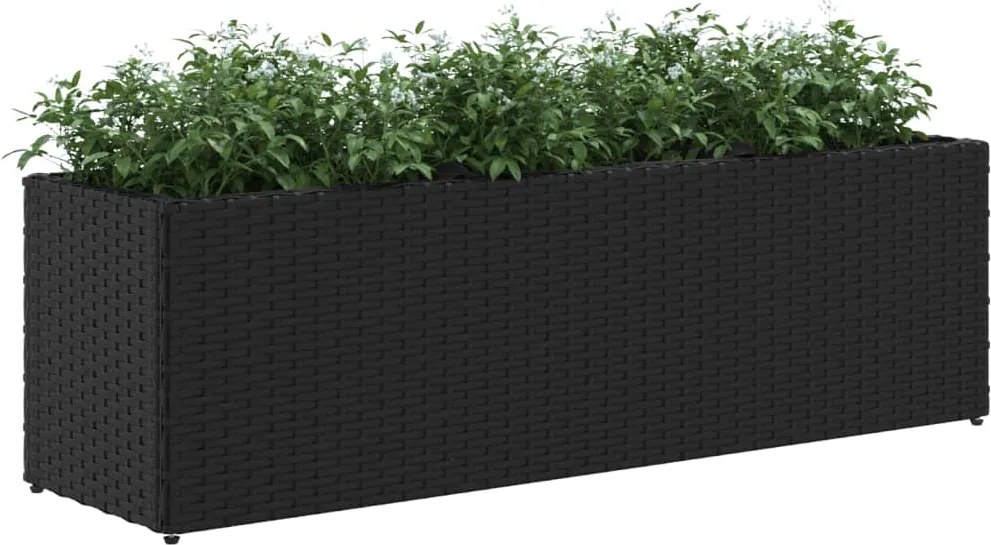 Zahradní truhlíky se 3 květináči 2 ks černé 105 x 30 x 32 cm 3210522