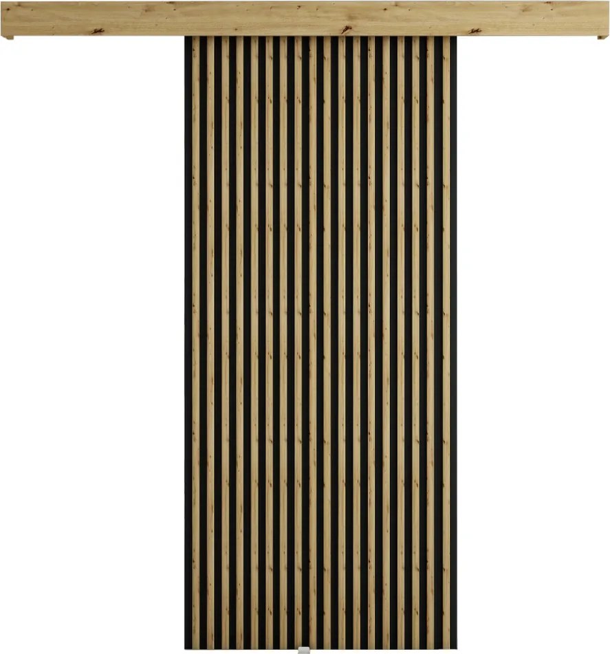 Posuvné dveře, černá/dub artisan, MODEN 90 1