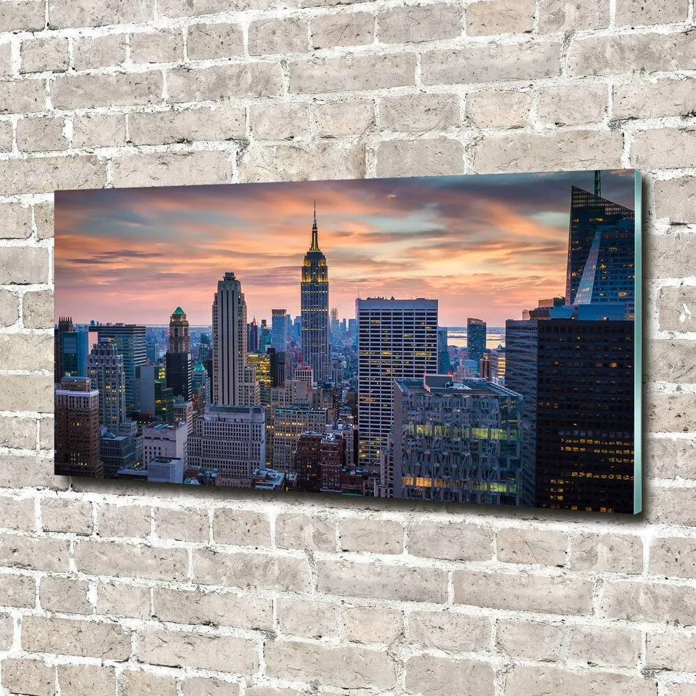 Wallmuralia Foto obraz sklo tvrzené Manhattan New York 140x70 cm