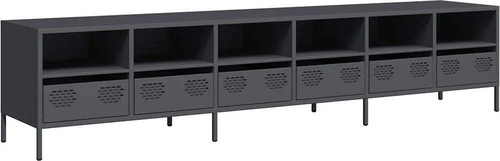 TV skříňka antracitová 202x39x43,5 cm ocel válcovaná za studena 3307157