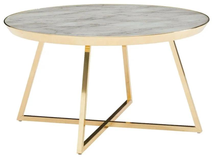 Bruxxi Konferenční stolek Furel, 76 cm, zlatá