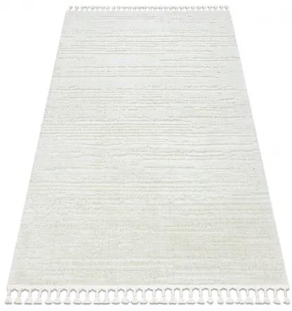 koberec SEVILLA AC53B pruhy bílá střapce, Berber, Maroko, Shaggy velikost 160x220 cm | krásné koberce cz