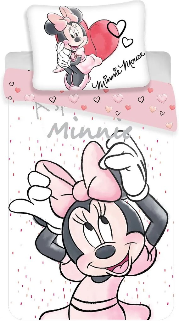 Herding Povlečení Minnie white - 140x200, 70x90 bavlna