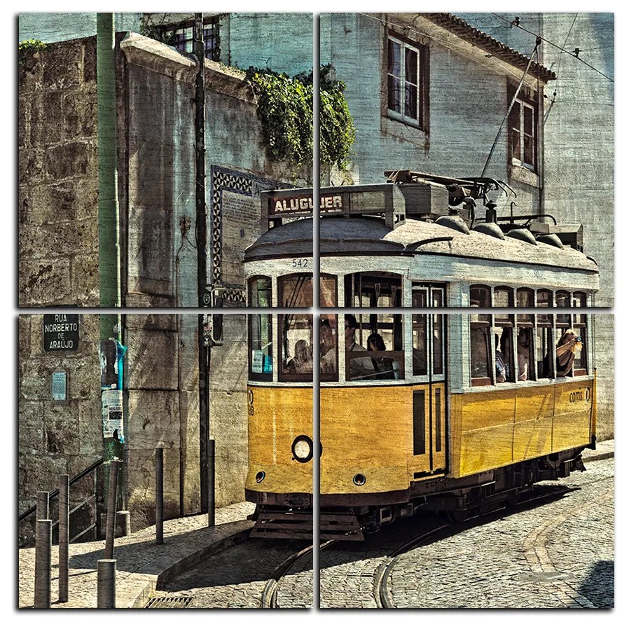 Obraz na plátně - Historická tramvaj - čtverec 3121E (100x100 cm)