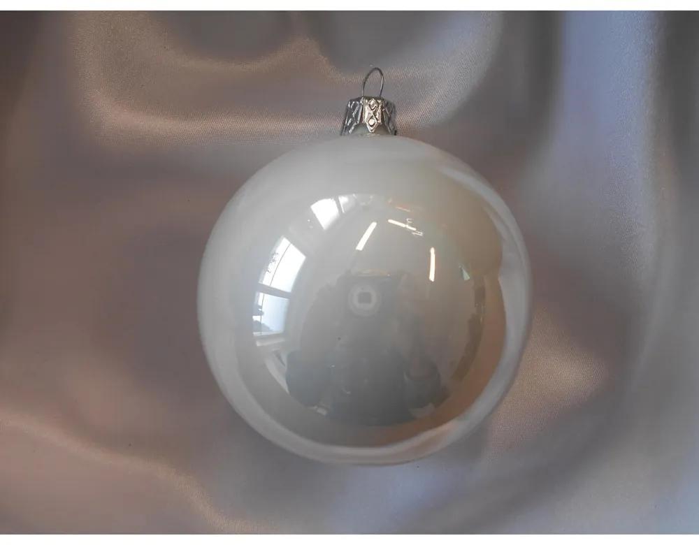 Vánoční koule 7 cm - lesk SET/6ks - bílá lesklá