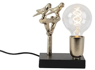 Art deco stolní lampa černá se zlatem 18,5 cm - Pajaro