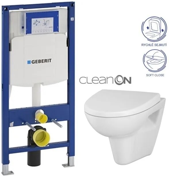 AKCE/SET/GEBERIT - SET Duofix pro závěsné WC 111.300.00.5 bez ovládací desky + WC CERSANIT PARVA NEW CLEANON + Sedátko 111.300.00.5 PA1