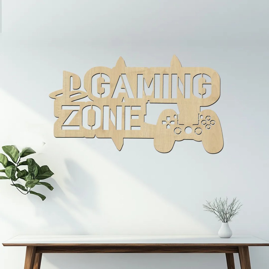dřevo života Dřevěná dekorace GAMING ZONE Zvolte rozměr (cm): 60x35, Zvolte barvu dekoru: Černá
