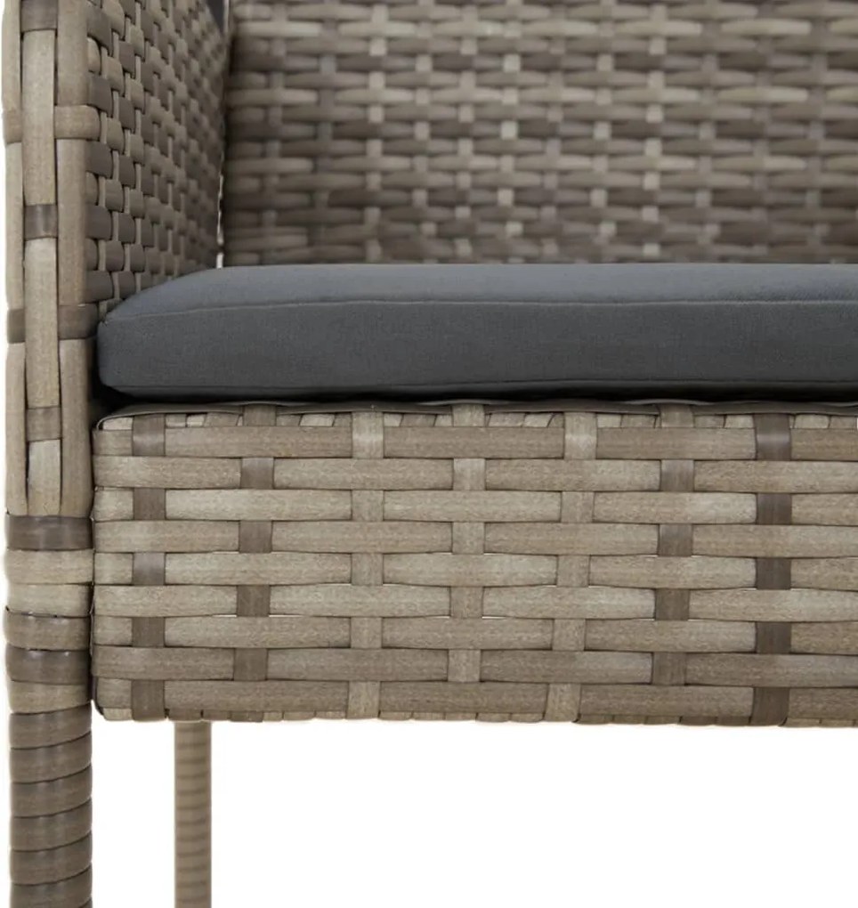 5dílný zahradní jídelní set s poduškami šedý polyratan 3185019